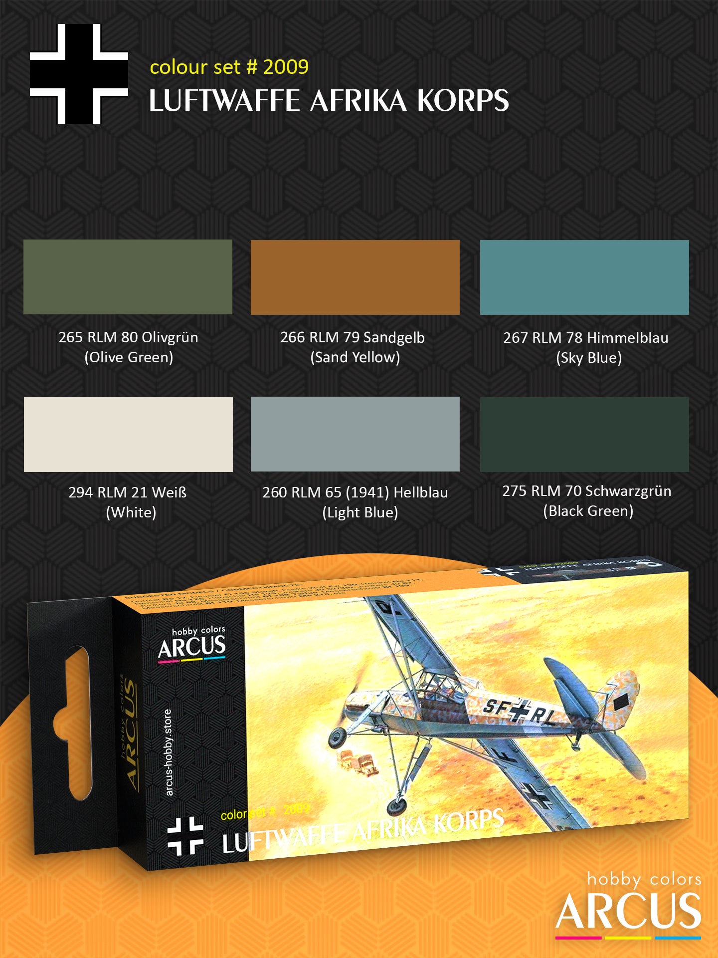 Paint set - Luftwaffe Afrika Korps – Arcus Hobby