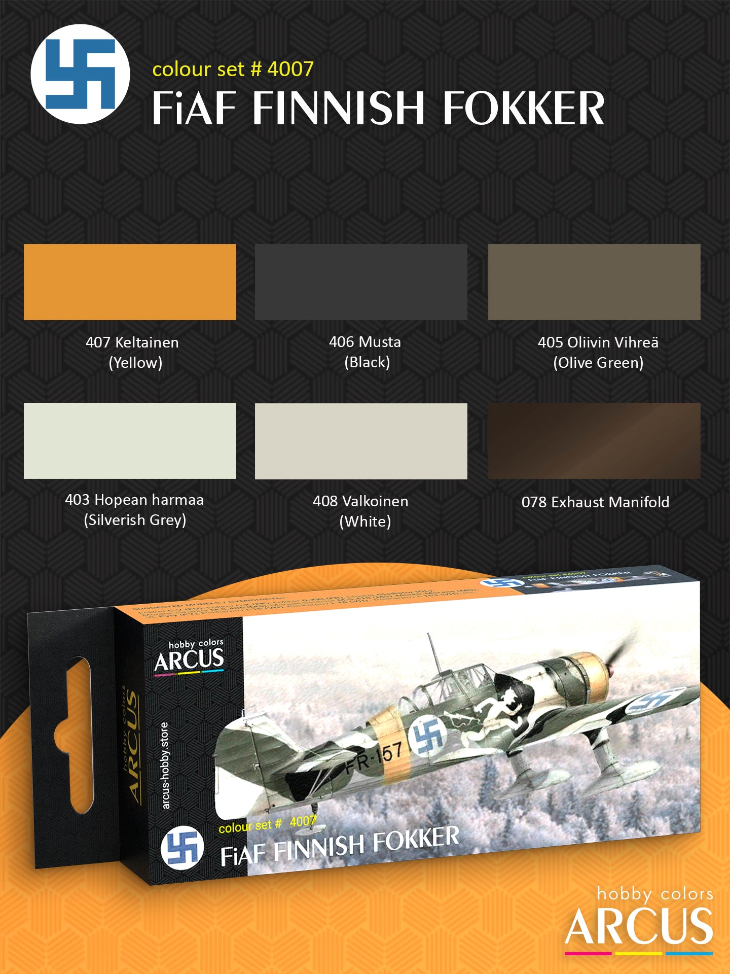 Paint set - FiAF Finnish Fokker – Arcus Hobby Paint