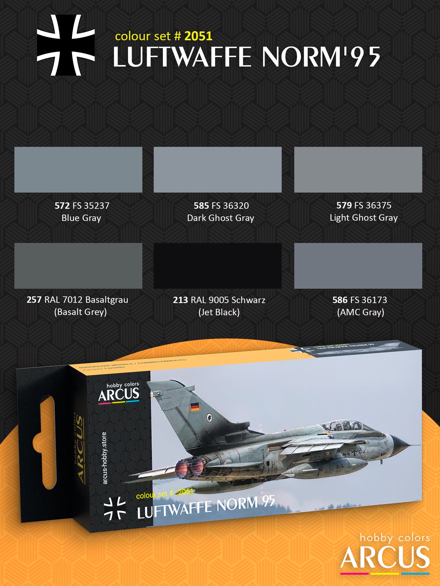 Paint Set 2051 Luftwaffe Norm'95 – Arcus Hobby